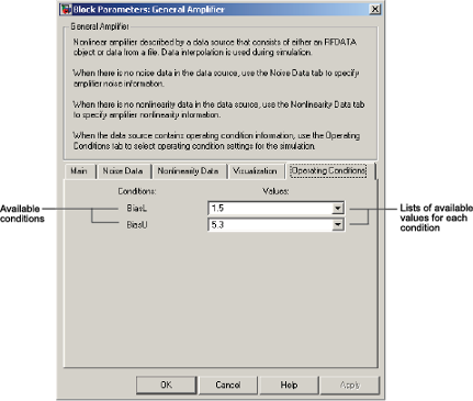 Specify Operating Conditions - MATLAB & Simulink