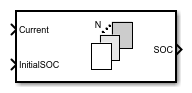 SOC Estimator (Coulomb Counting) - State of charge estimator with Coulomb counting - Simulink