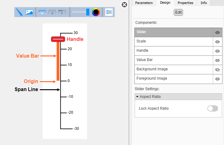 Vertical Slider - Change parameter or variable value using vertical slider with customizable ...