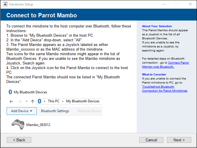 Common Scenarios During Bluetooth Setup - MATLAB & Simulink