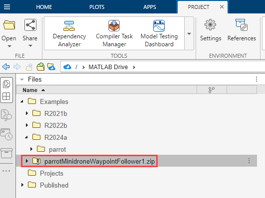 Working with Parrot Minidrones Projects in Simulink Online - MATLAB & Simulink