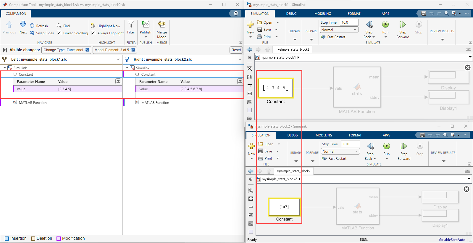 Understand Simulink Model Comparison Changes - MATLAB & Simulink