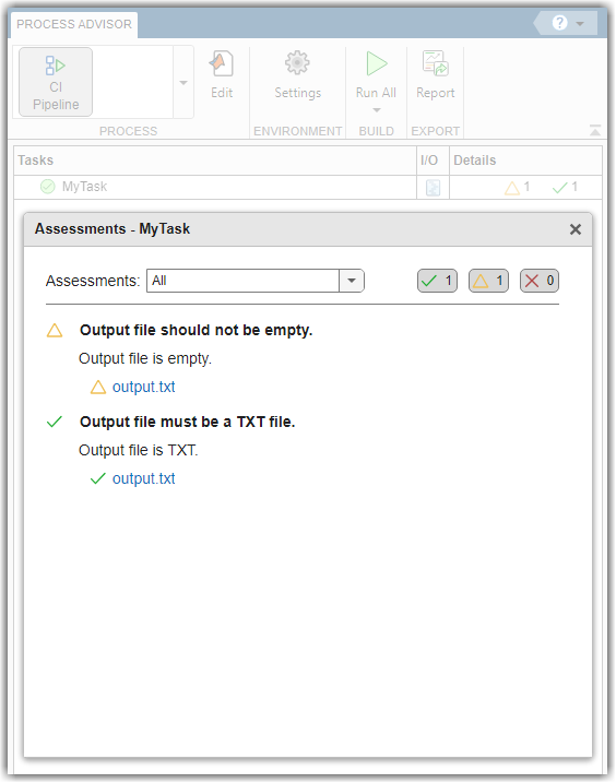 addAssessments - Add assessments to task - MATLAB