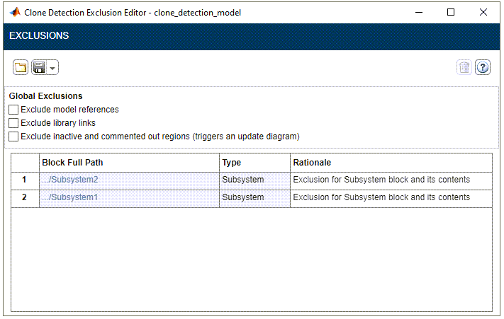 Exclude Components From Clone Detection Matlab And Simulink 7366