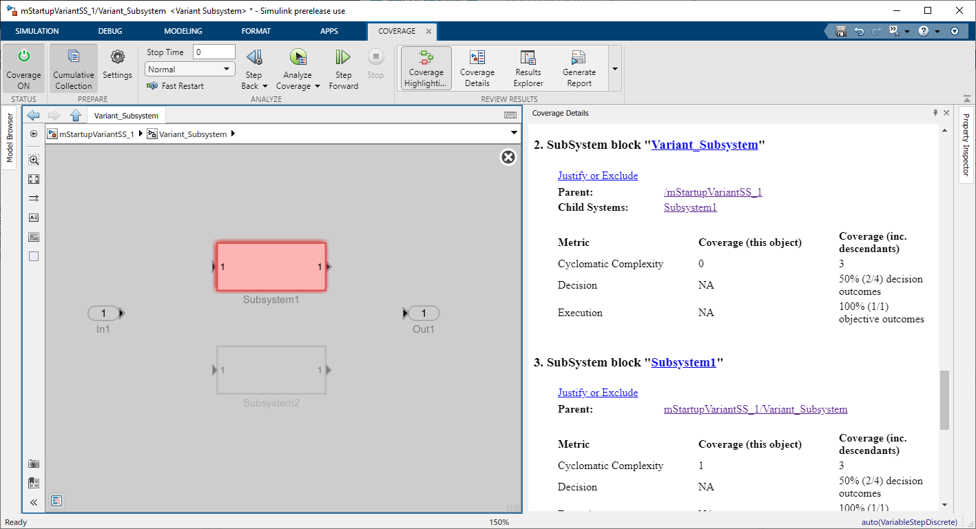 Model Coverage for Variant Blocks - MATLAB & Simulink