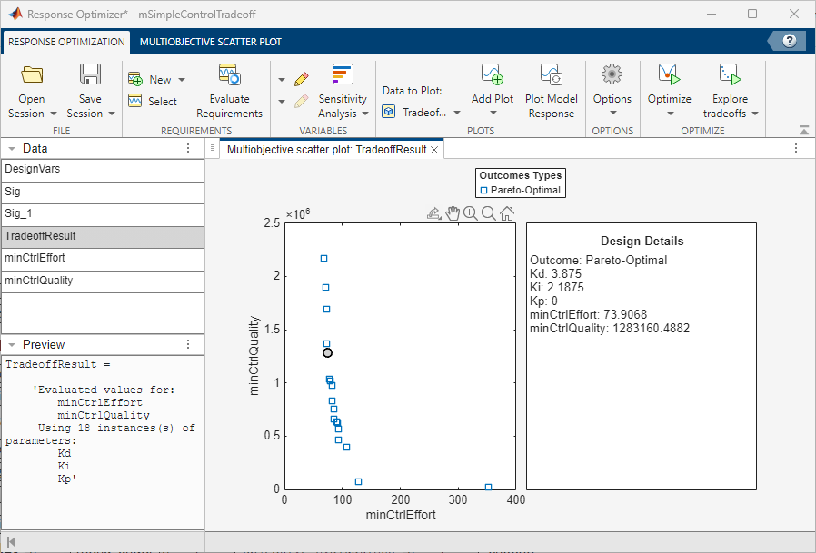 Multiobjective Tradeoff Analysis - MATLAB & Simulink