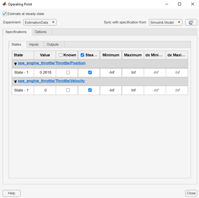 Specify Steady State Operating Point For Parameter Estimation Matlab And Simulink