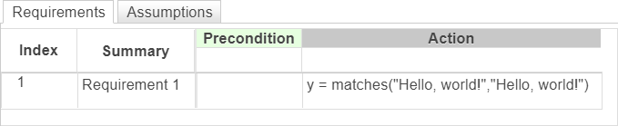 matches - Determine if two strings match in Requirements Table block ...