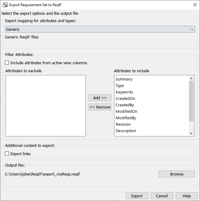 Export Requirements to ReqIF Files - MATLAB & Simulink