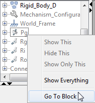 Go to a Block from Multibody Explorer - MATLAB & Simulink