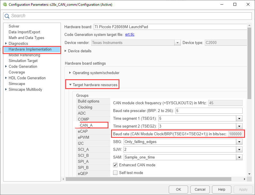 Set Up CAN Communication with Target Hardware - MATLAB & Simulink
