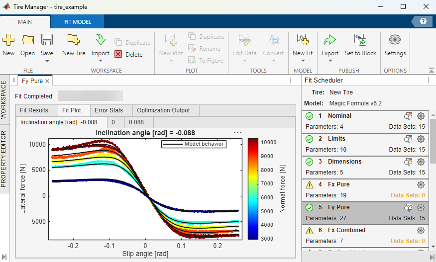 Tire Manager - Import, edit, plot, and fit tire data - MATLAB