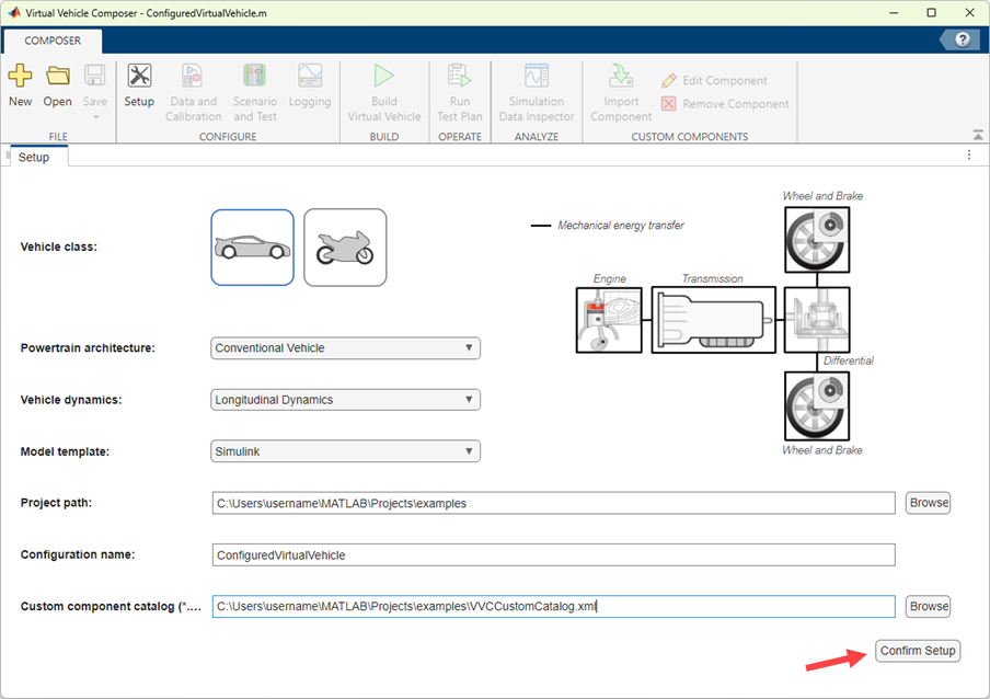 Set Up Virtual Vehicle Architecture Matlab And Simulink