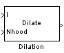 Dilation - Dilate binary or intensity image by finding local maxima - Simulink