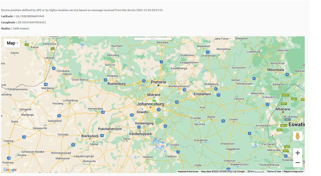 Location of a moving device, via MATLAB visualization