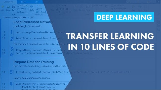 Deep Learning with MATLAB: Transfer Learning in 10 Lines of MATLAB Code ...