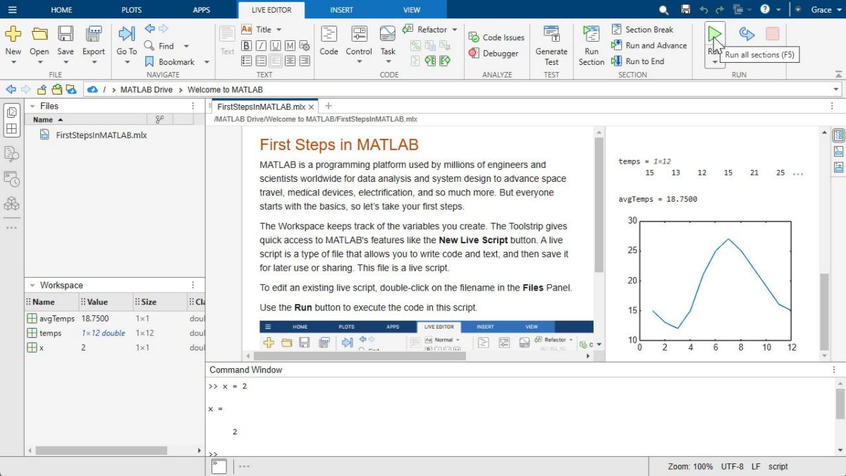 First Steps in MATLAB - MATLAB